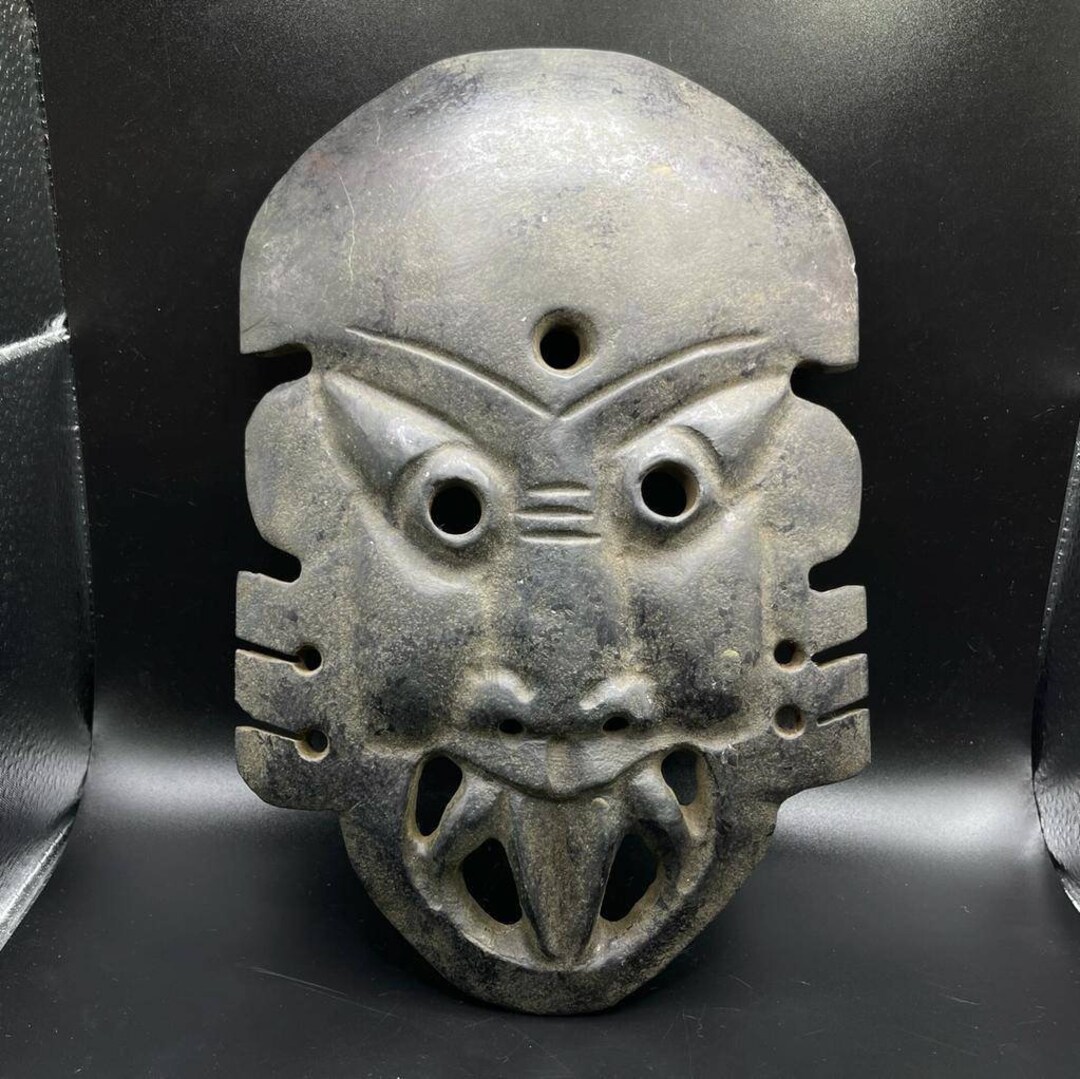 Circa 12AD Unique Ancient Mongolian Chengiskhan Old Jade Stone Mask ...