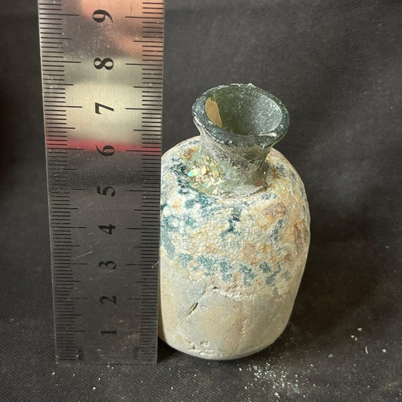 Afghanistan old ancient Roman Irdescent glass bottle - Gem