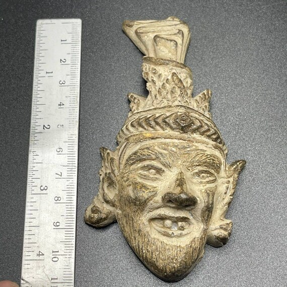 Ancient Near Eastern Old Terracotta Human Face Carved… - Gem