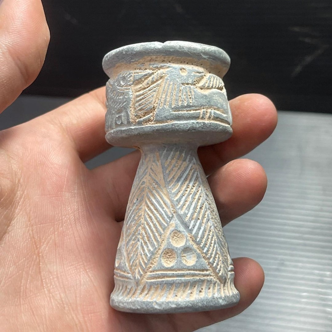 Ancient Near Eastern Chlorite Stone Carved Vase/ Bottle With Scene Very ...