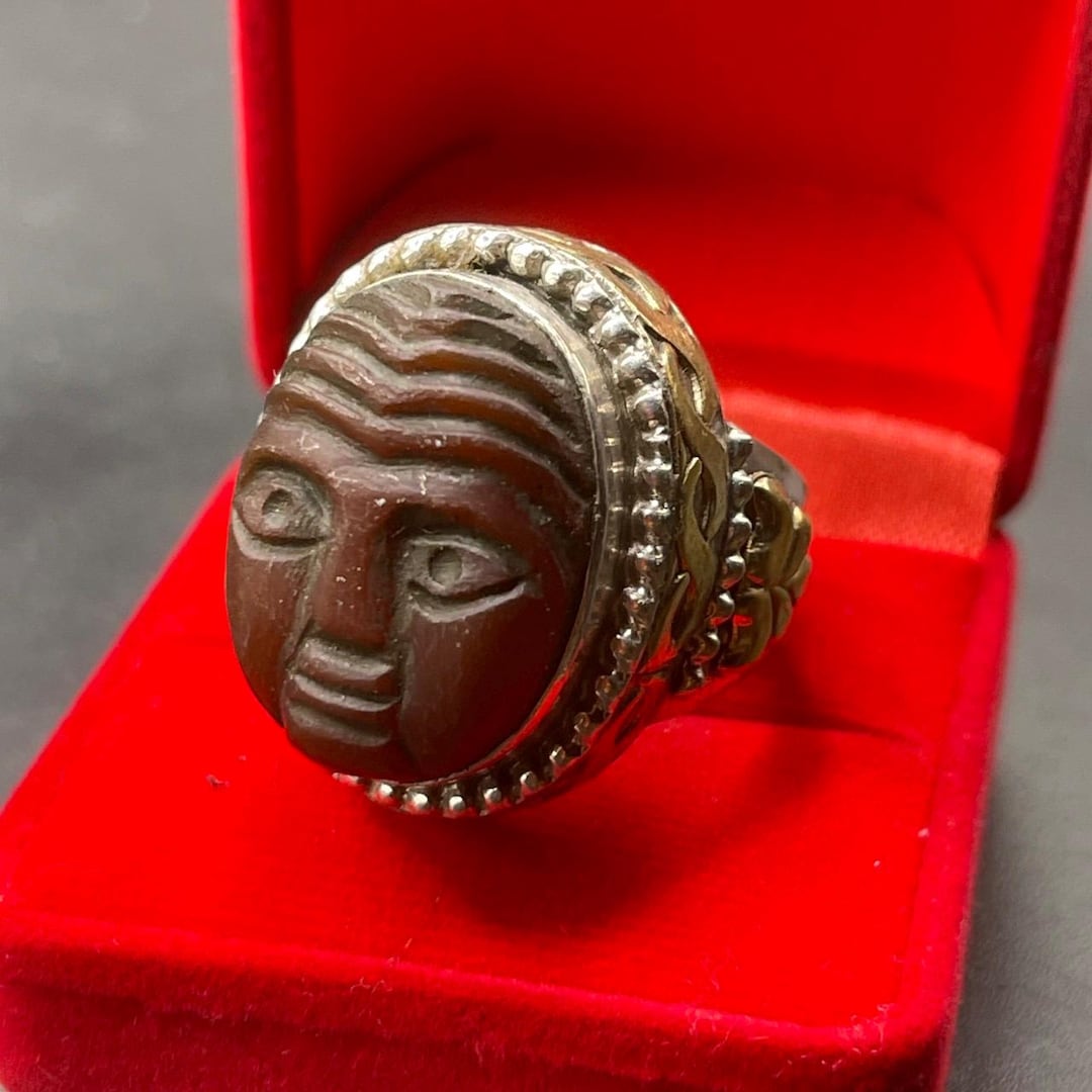 Ancient Roman Carnelian Agate Face Carved Solid Silver Ring - Etsy