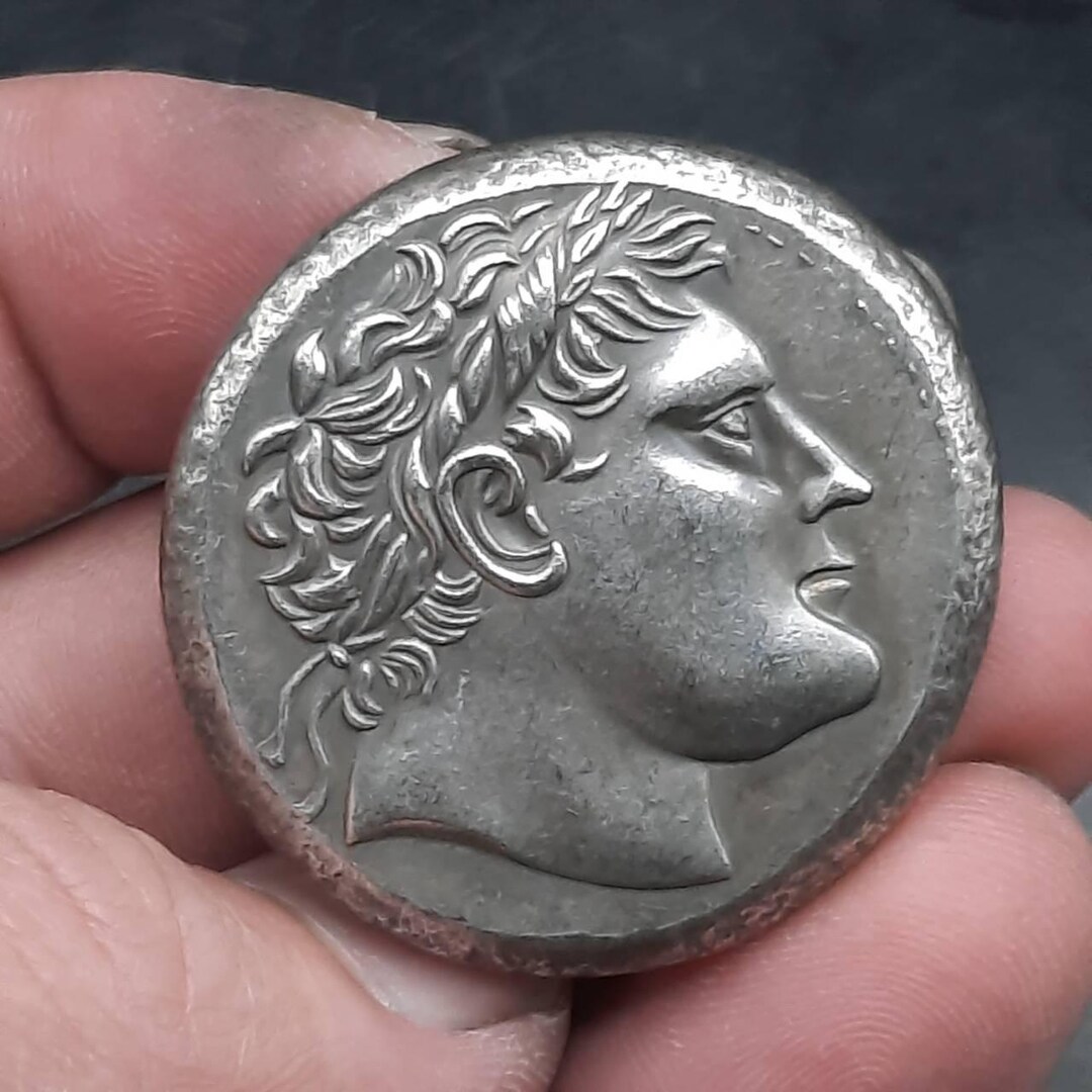 Ancient Roman Bronze Coin: King Face Intaglio - Etsy