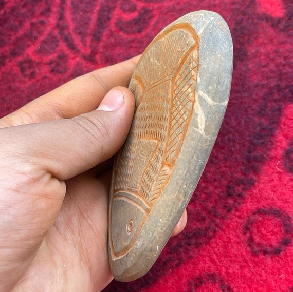 Unique Ancient Near Eastern old stone Fish engraving … - Gem