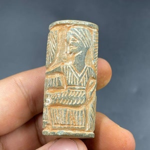Circa 250BC Ancient Near Eastern Old Rare Stone Cylinder Seal Stamp ...