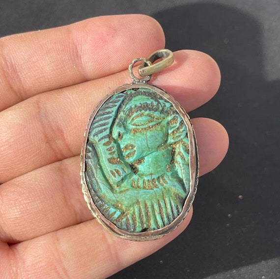 Very Unique old rare stone King face Carved stone wit… - Gem