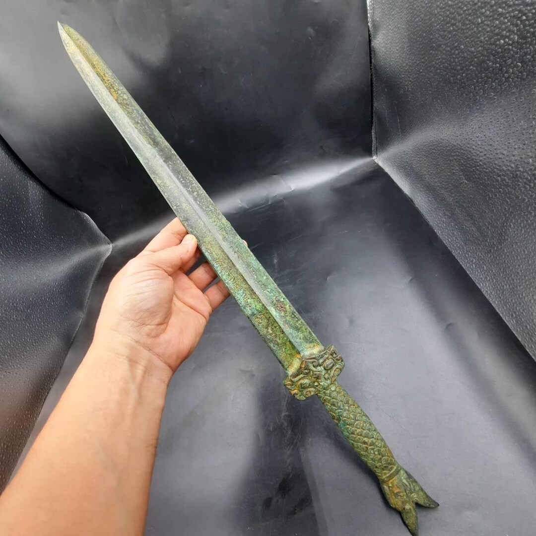 Ancient Near Eastern Bronze Sword: Bird Figurine Handle, Rare Patina - Etsy