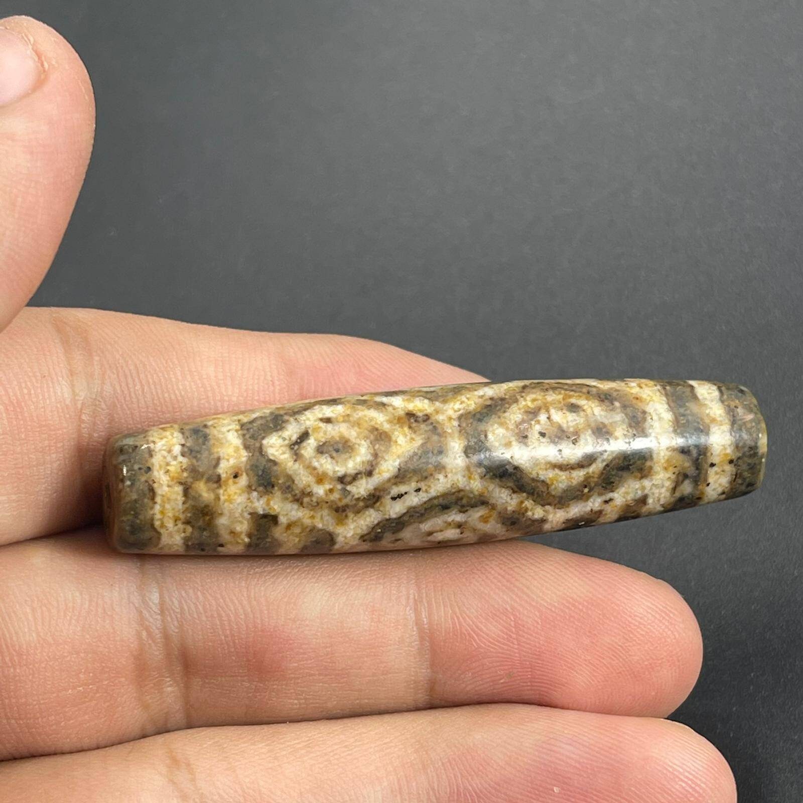 Genuine Unique Agate 6 Eye Rare Dzi Bead With Lovely Patterns | Etsy
