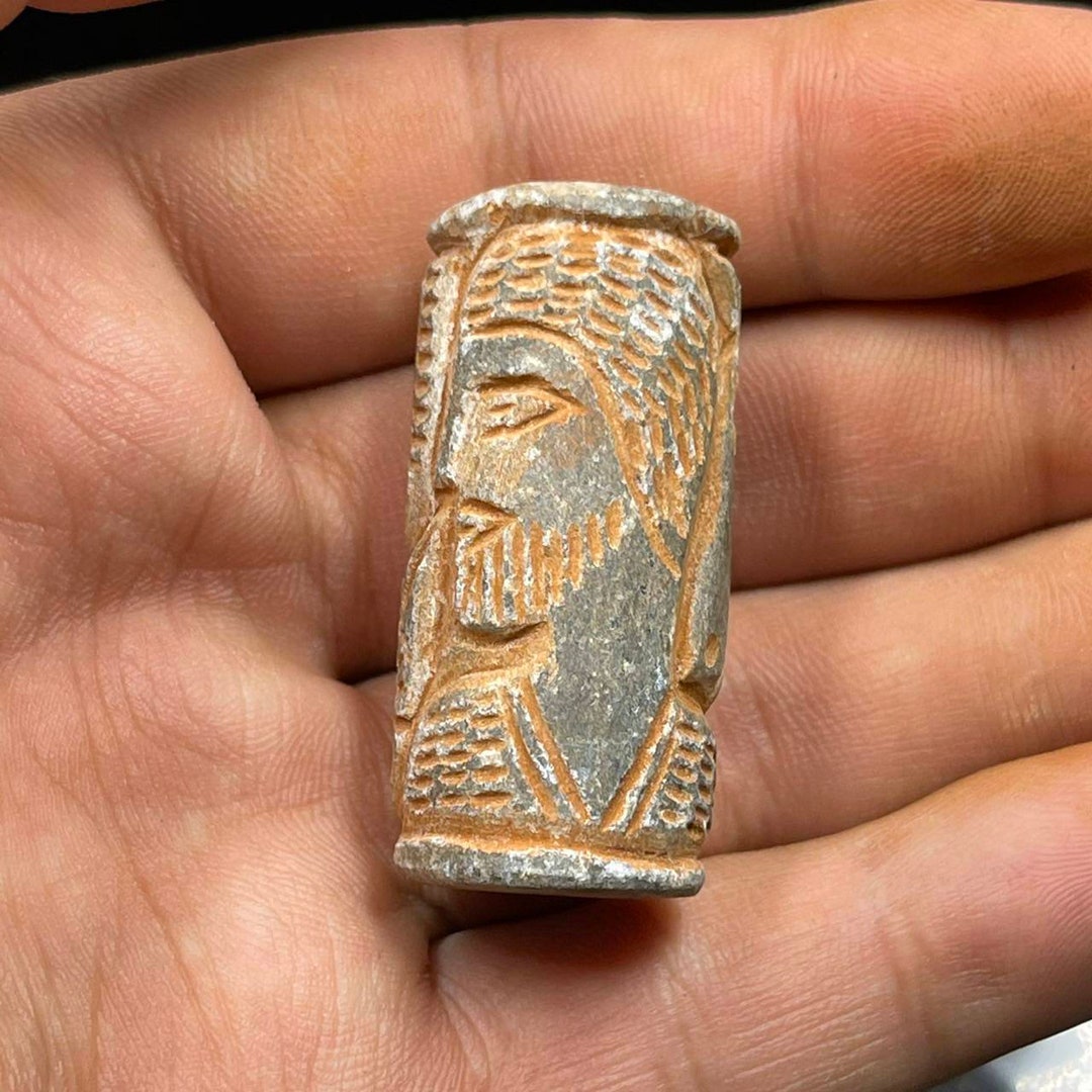 Circa 250BC Ancient Near Eastern Old Rare Stone Cylinder Seal Stamp ...