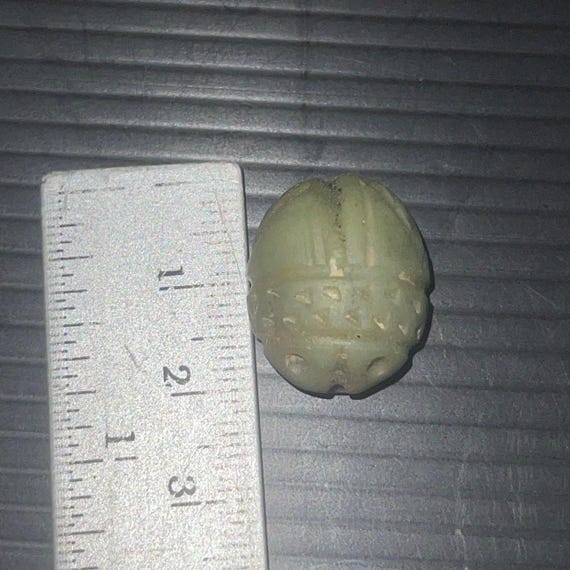 Ancient Egyptian Jade Stone Carved Beetle Scarab Seal… - Gem