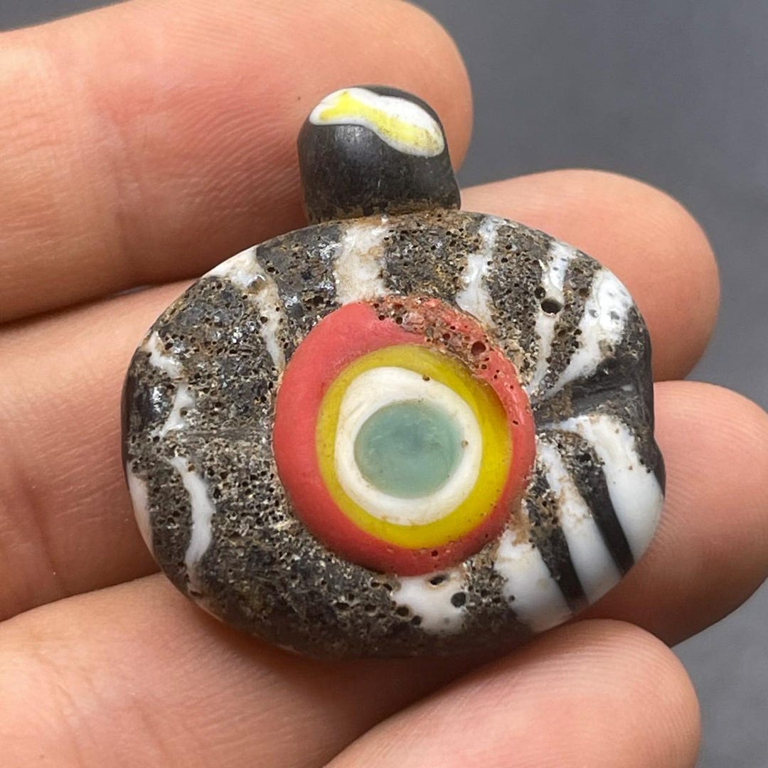 Unique Ancient Roman Mosaic Glass Eye Pattern Amulet Pendant Circa 1st ...