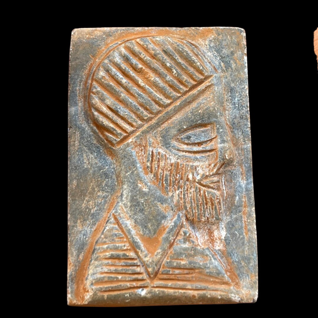 Ancient Middle Eastern Stone Tile Relief: King Face Engraving - Etsy