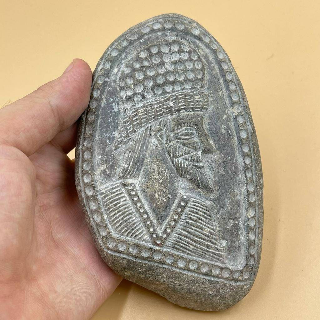 UNIQUE Ancient Mountain Stone Carving King Face Tile Relief - Etsy UK