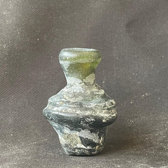 Unique Old Ancient Roman irdescent Blue glass bottle … - Gem