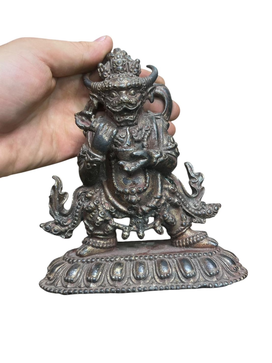 Extremely Rare Antique South Asian Tibetan Bronze Mythical Creature ...