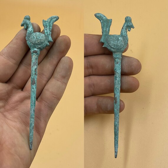 Wonderful Ancient Roman Bronze Hair pin With roster o… - Gem