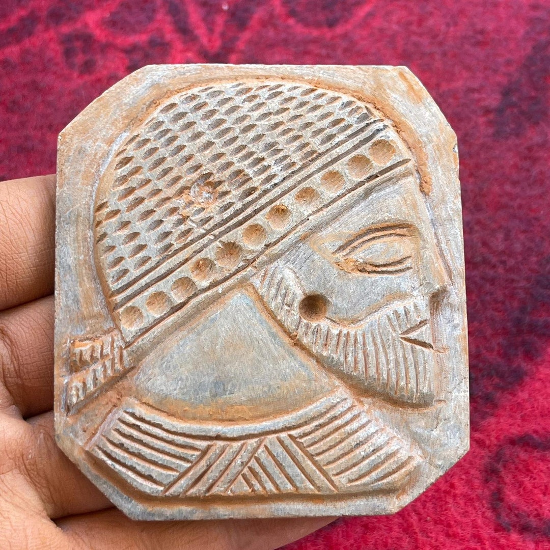 Unique Ancient Near Eastern Old Stone Emperor King Face Engraving Tile ...
