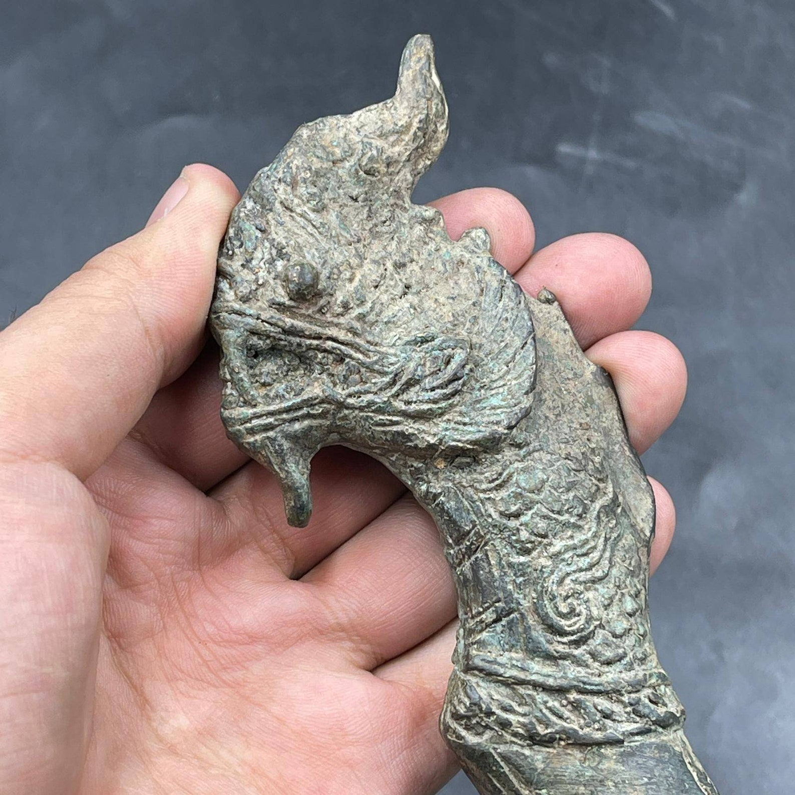 300BC Unique Old Roman Bronze Rare Axe with Dragon Terminal | Etsy