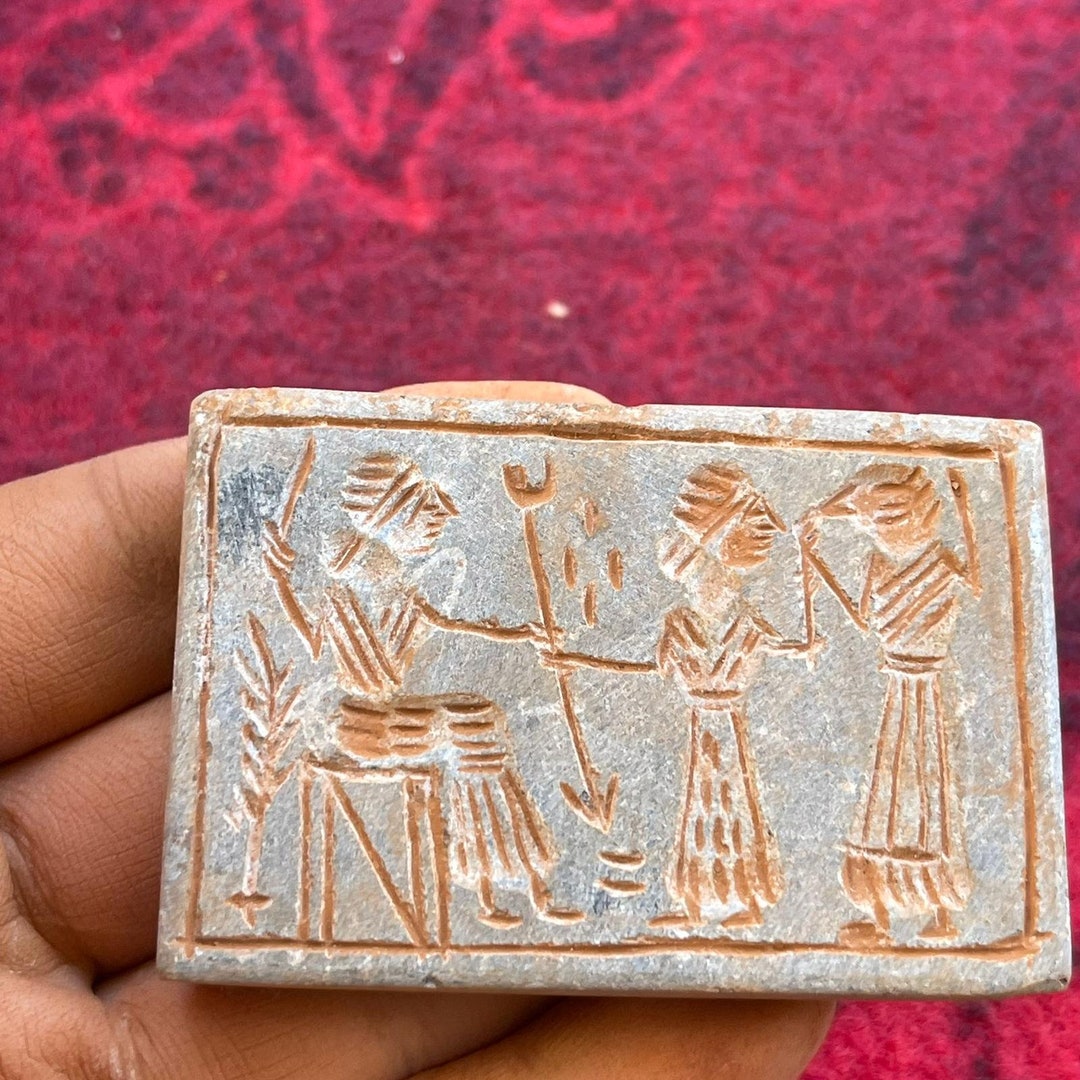 Unique Ancient Near Eastern Sumerian Stone Warriors Engraving Tile ...