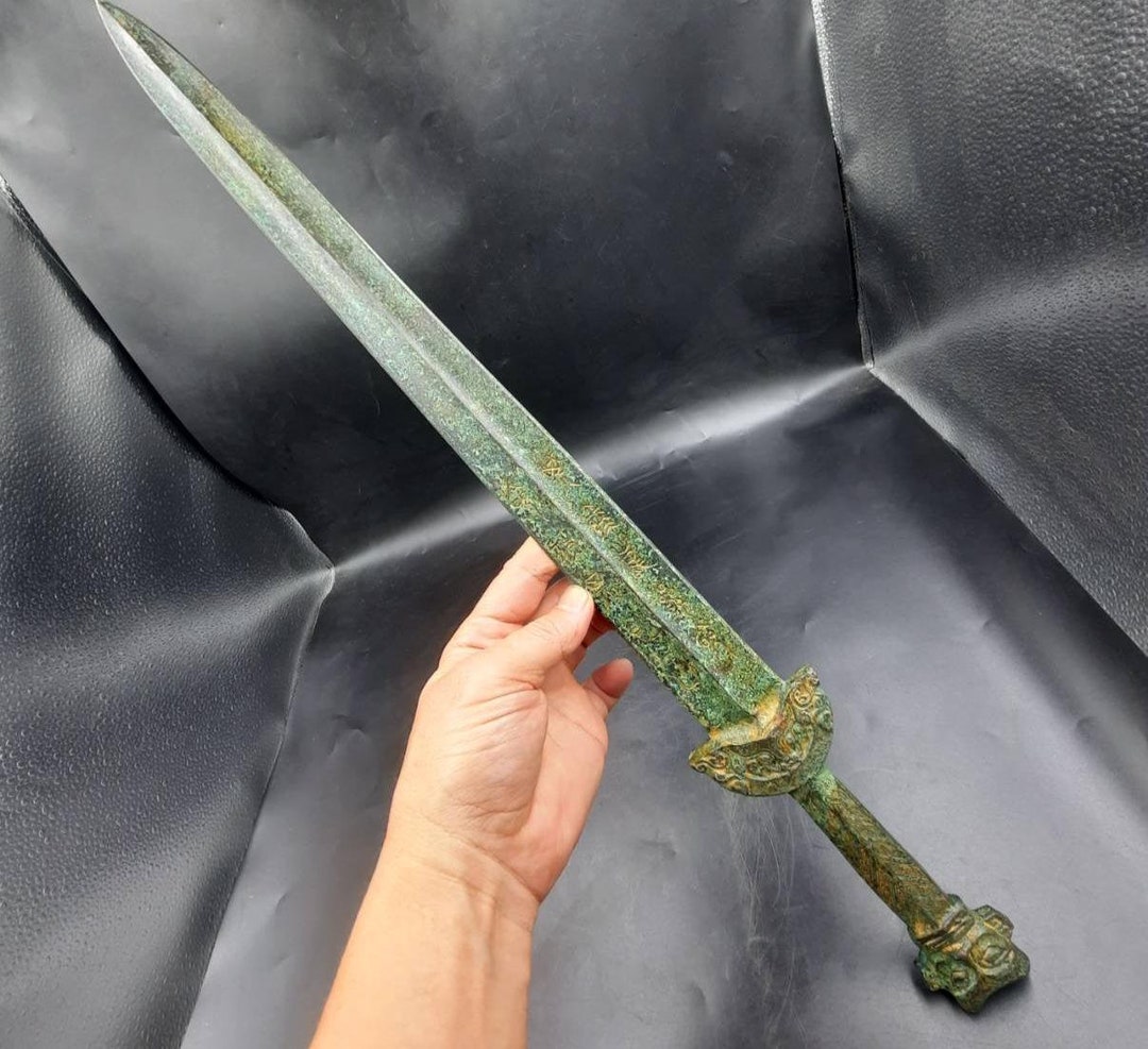Ancient Near Eastern Bronze Sword: Figurine Handle, Rare Patina - Etsy