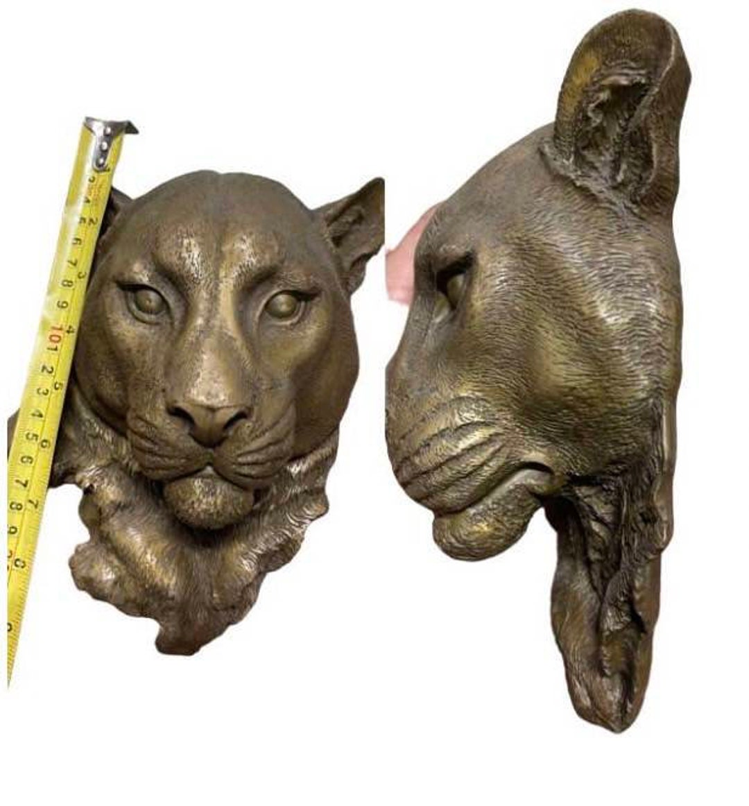 Unique Bronze Lion Head Fragment Statue Face Mask - Etsy