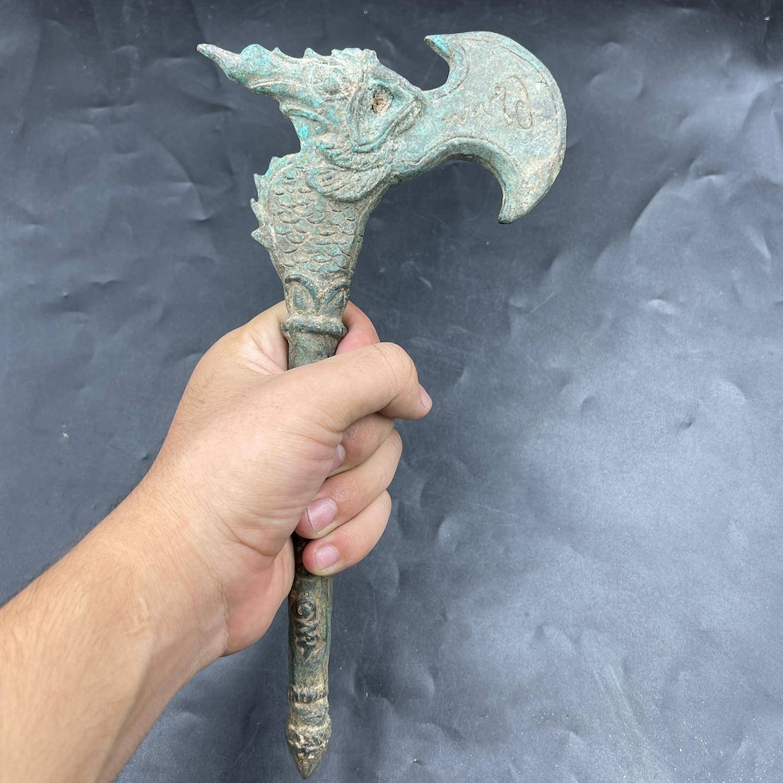 300BC Unique Old Roman Bronze Rare Axe with Animal Terminal | Etsy