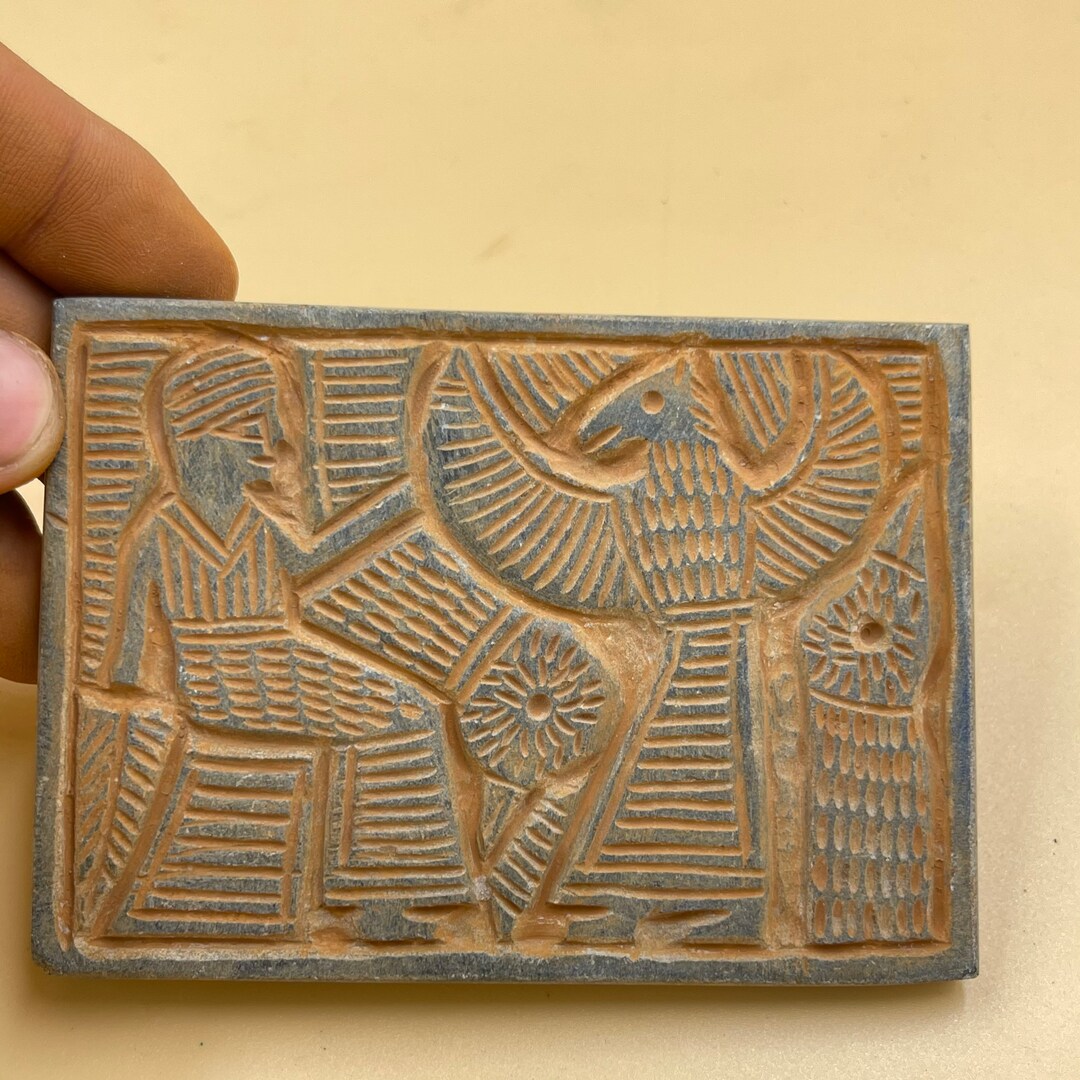 Unique Ancient Near Eastern Stone Carving Historic Tablet With Winged ...