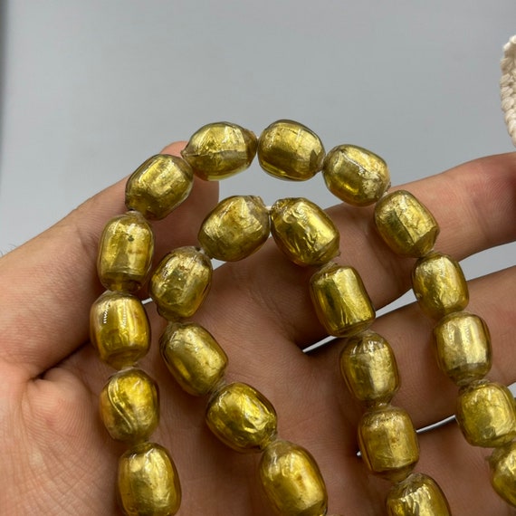 Beautiful Ancient Roman Gold Gilded Glass Beads Neckl… - Gem