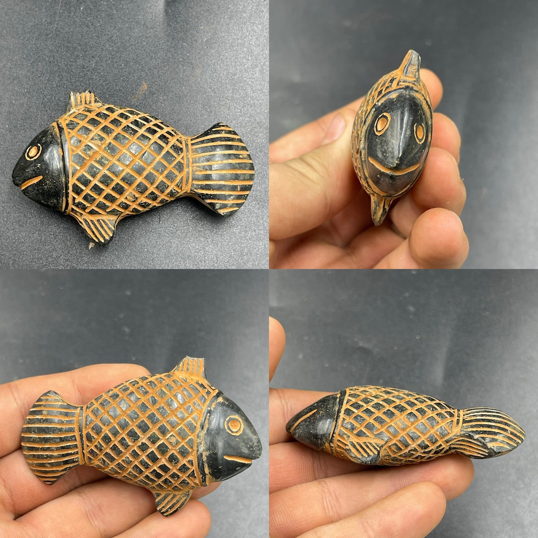 Unique Ancient Bactrain Roman Fish Stone Carved Large Figure - Etsy