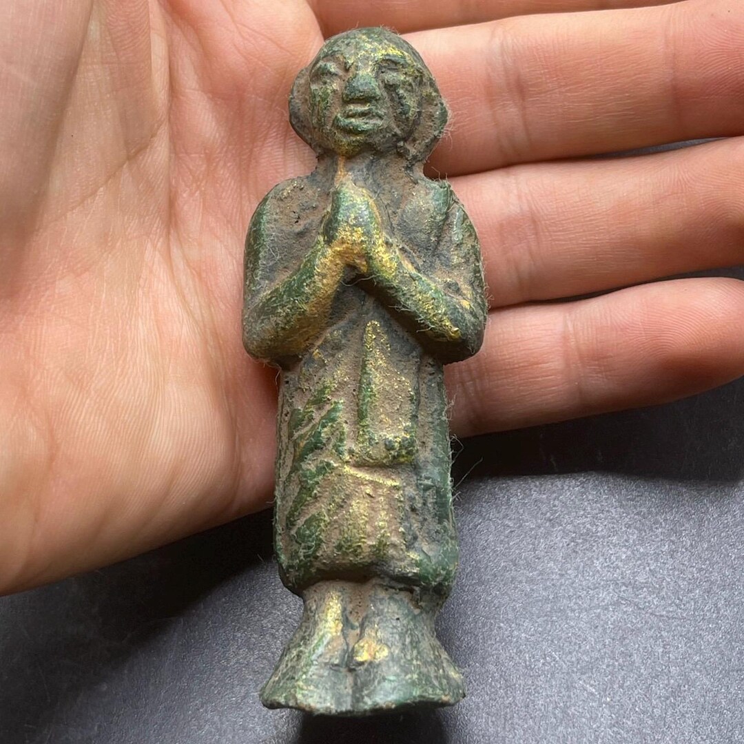 Ancient Near Eastern Terracotta Painted Worshipper Human Figure Statue ...