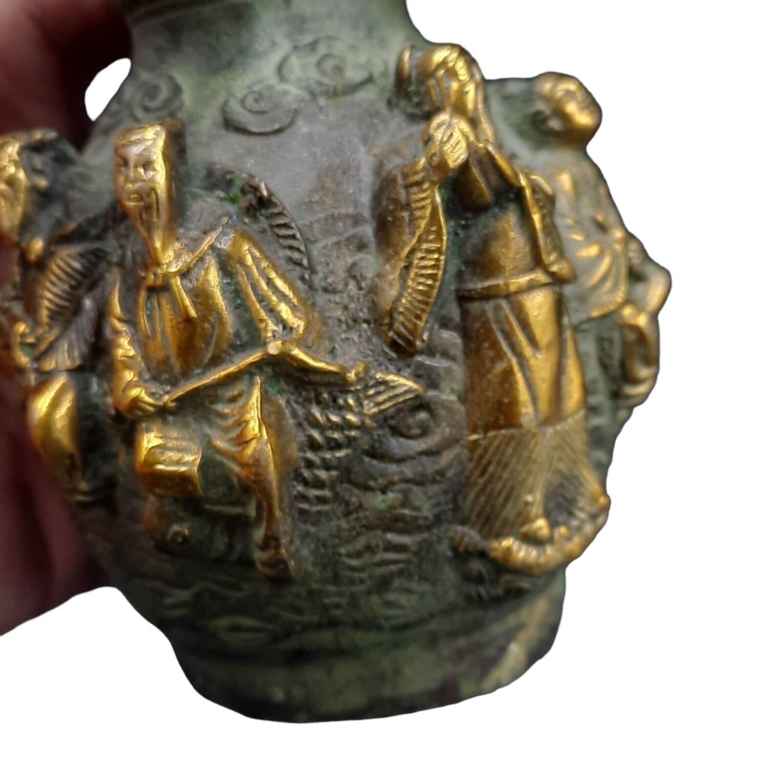 Very Unique Ancient Chinese Gold Gilding Bronze Decorative Vase With ...