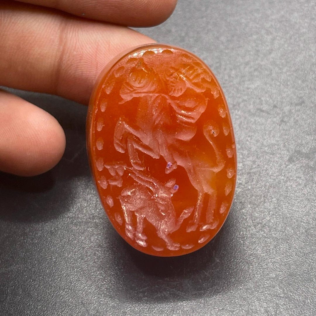 Gemstone Roman Old Carnelian Agate Warrior Intaglio Seal Stone Stamp ...