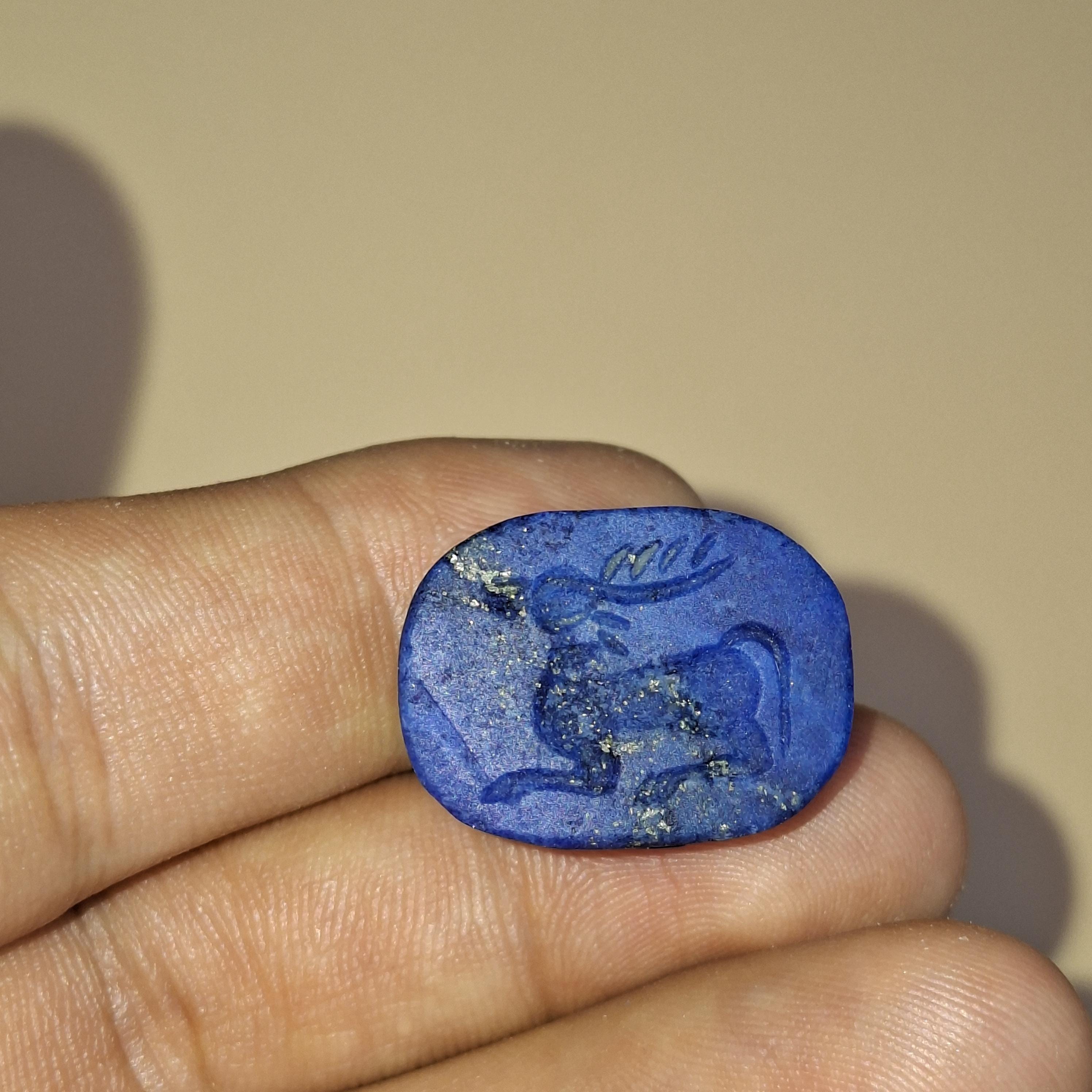Ancient Egyptian Scarab Figure Lapis Lazuli Stone Bead Amulet With ...