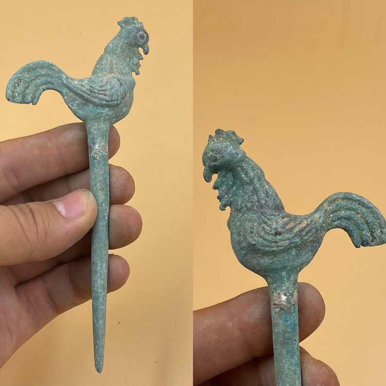 Wonderful Rare Ancient Roman Bronze Hair Pin With Roster on Top - Etsy