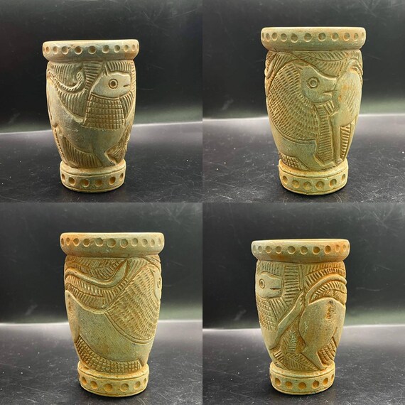 1000 BCE Ancient Near Eastern Stone Carved Chalice Vasel With - Etsy