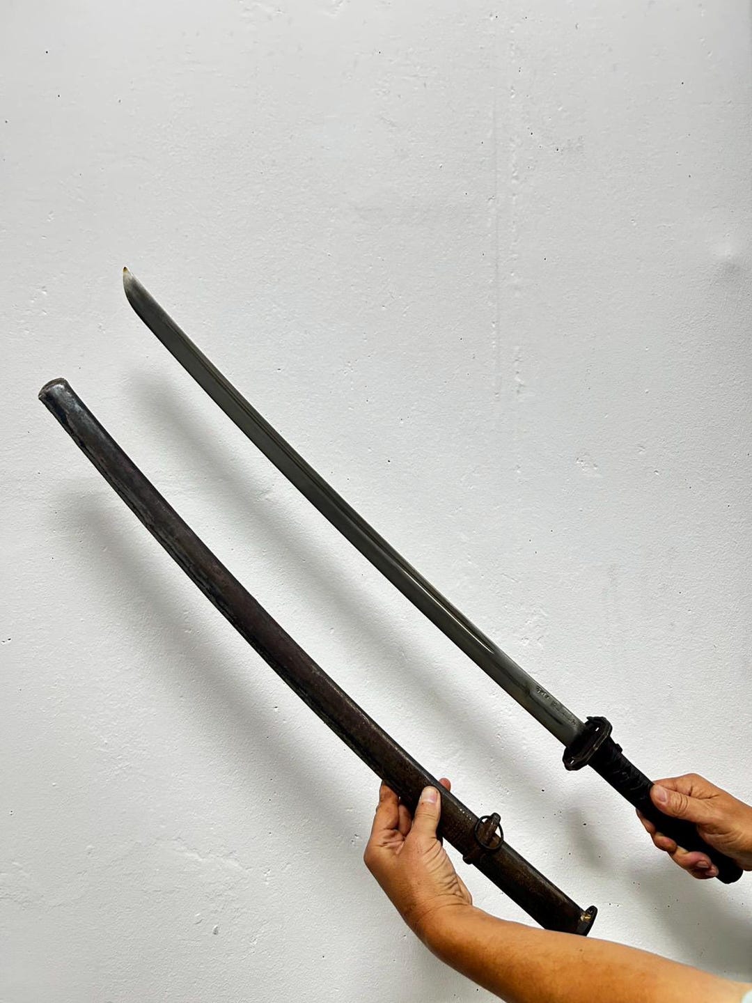 Collectible Antique Japanese Samurai Large Sword With Unknown Singed in ...
