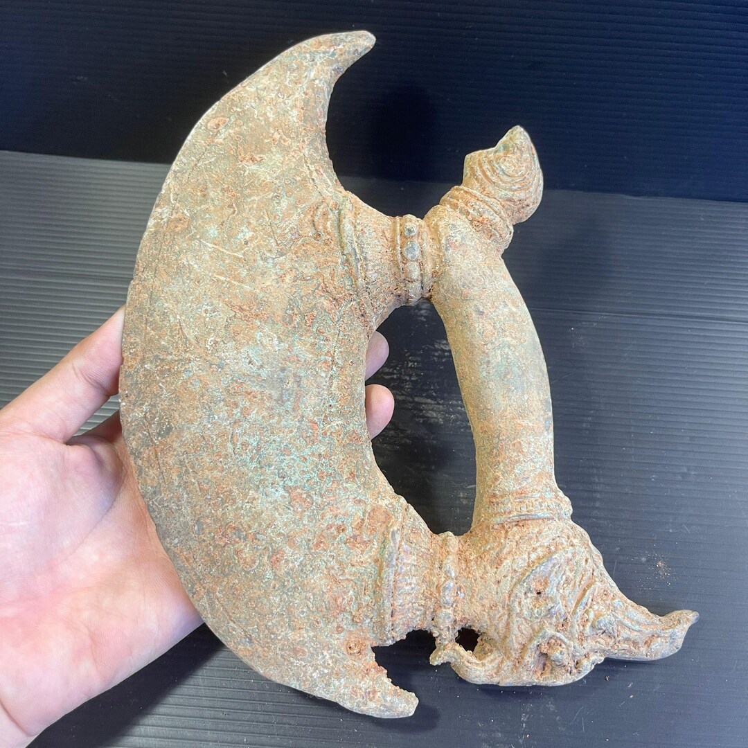 Ancient Near Eastern Bronze Rare Axe With Wild Animal Figure Circa 200 ...