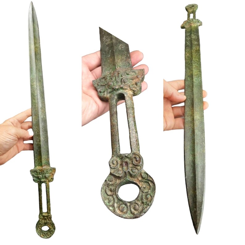 Unique Ancient Roman Wonderful Bronze Excellent Sword With Engravings ...