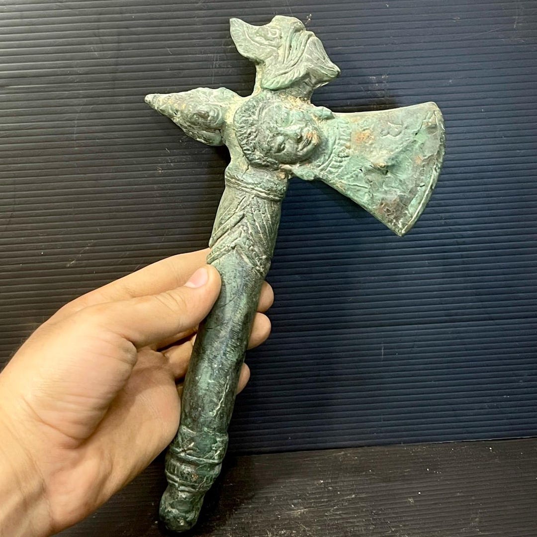 Late Bronze Age Tibetan Buddha Head Axe: Unique Patina - Etsy