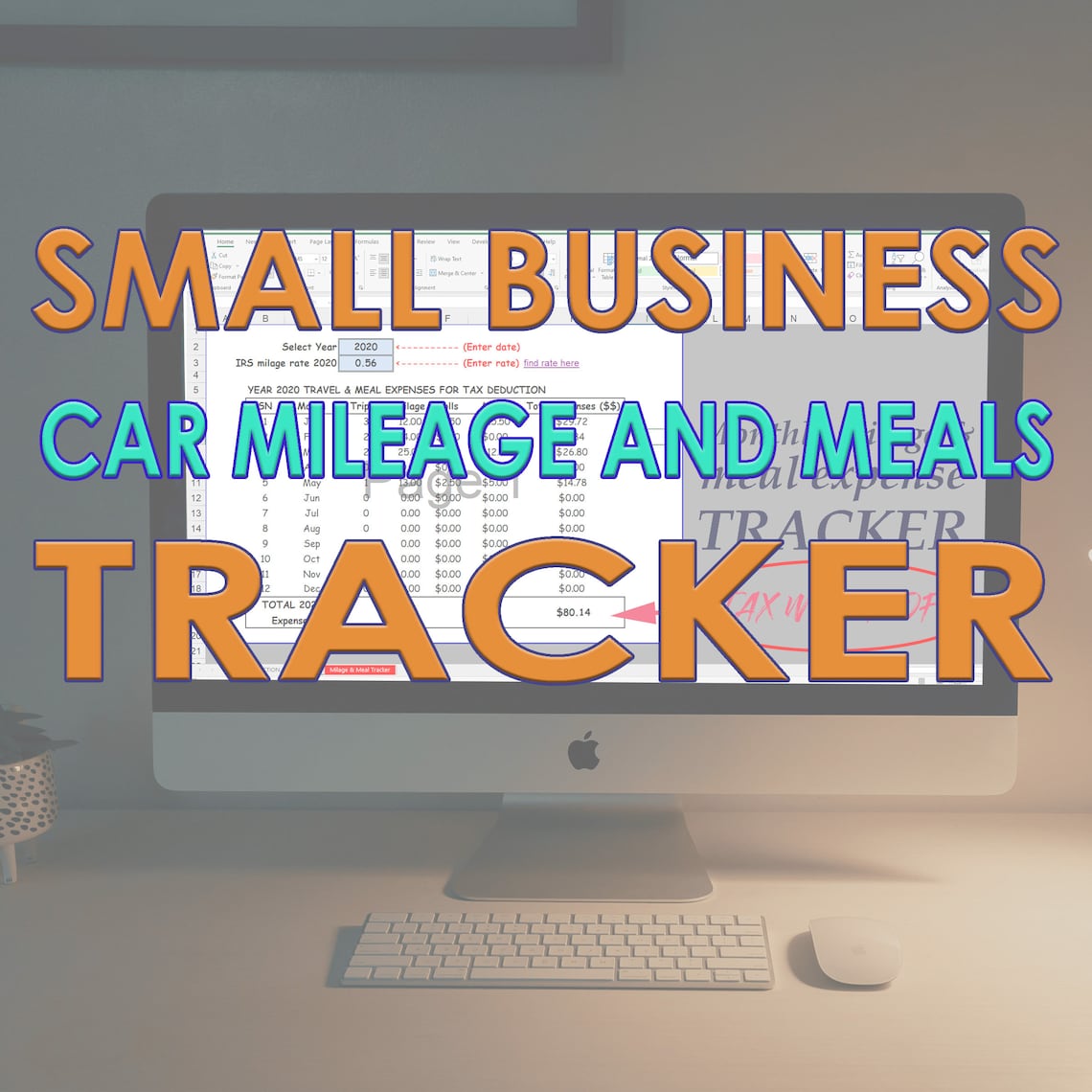 Small Business Car Mileage Tracker Excel Template | Expense Tracker - Etsy