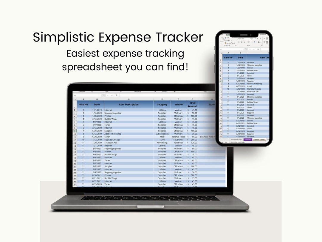Business Expense Tracker Excel Monthly Expense Tracker Small Business ...