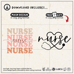 Nurse Svg, Retro, Stacked Text Svg, Nurse Appreciation, Boho Shirt, Rn ...