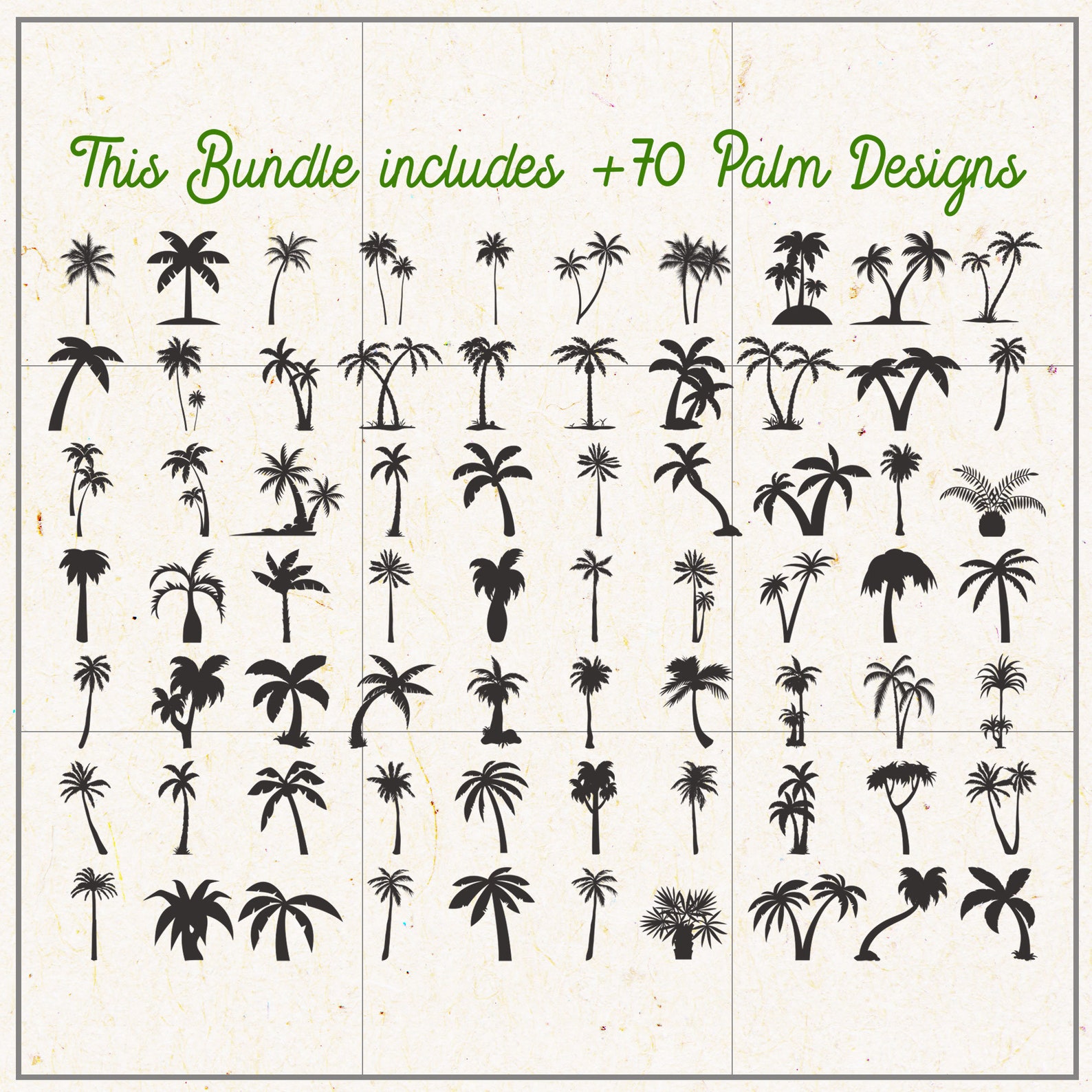 70 Palm Trees Svg Bundle, Palm Tree Svg, Eps/png/dxf, Palm Cricut ...