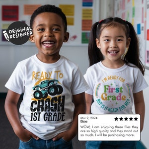 Ready to Crash First Grade Svg Png, Monster Truck Png, Boys Back to ...