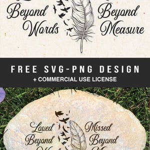 Loved Beyond Words Missed Beyond Measure SVG Png Sublimation Feathers ...