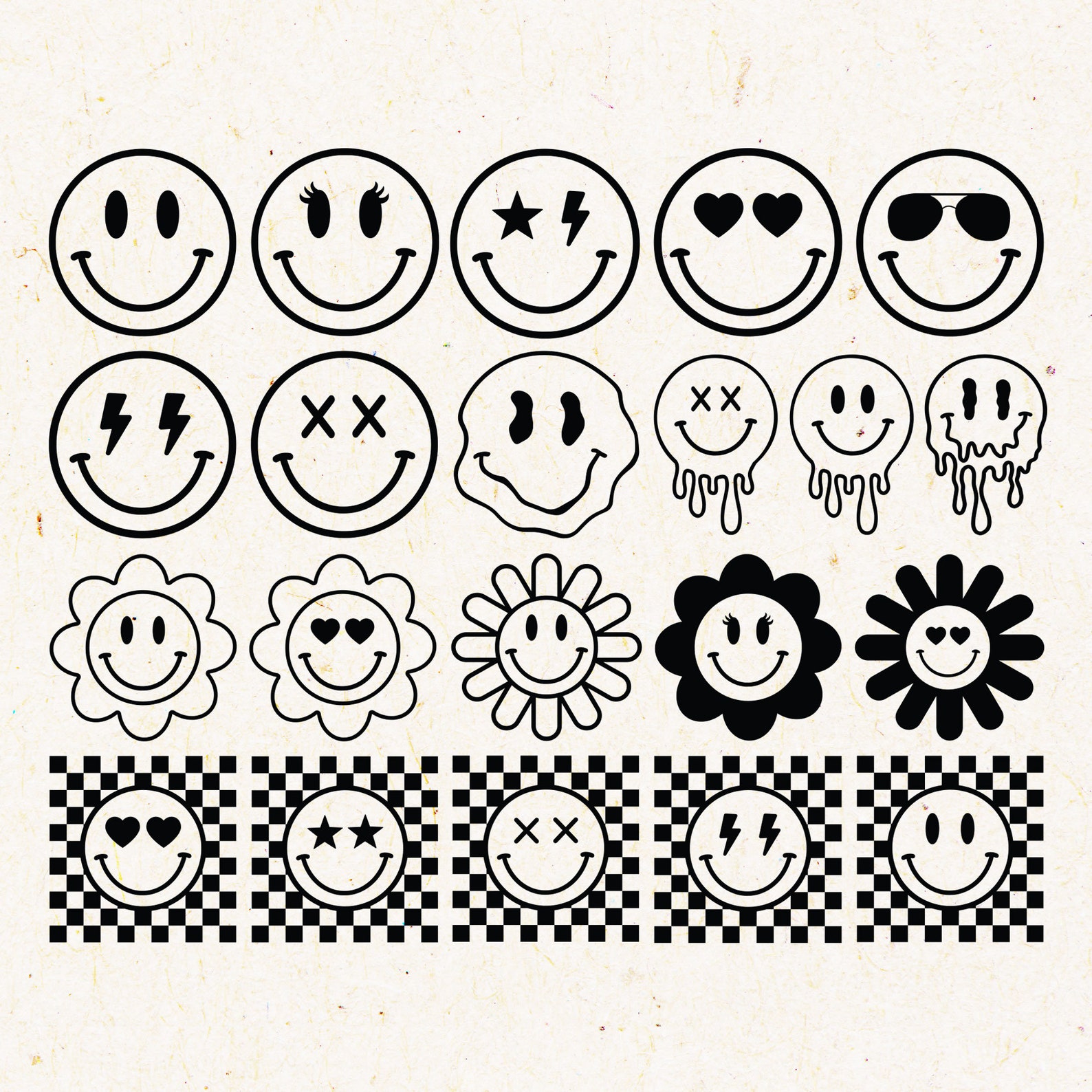 Smiley Face Svg, Daisy Flower Svg, Smiley Svg, Drippy Smiley Svg ...