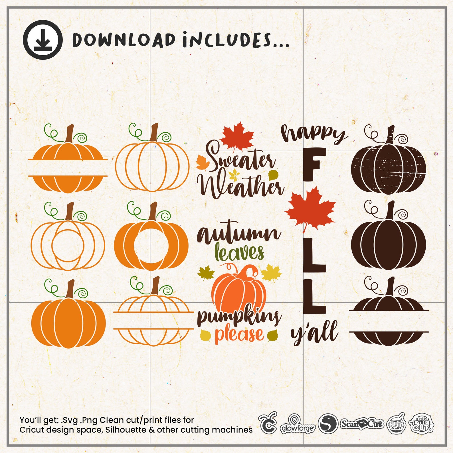 40 Fall SVG Bundle, Fall Svg, Autumn Svg, Thanksgiving Svg, Autumn ...