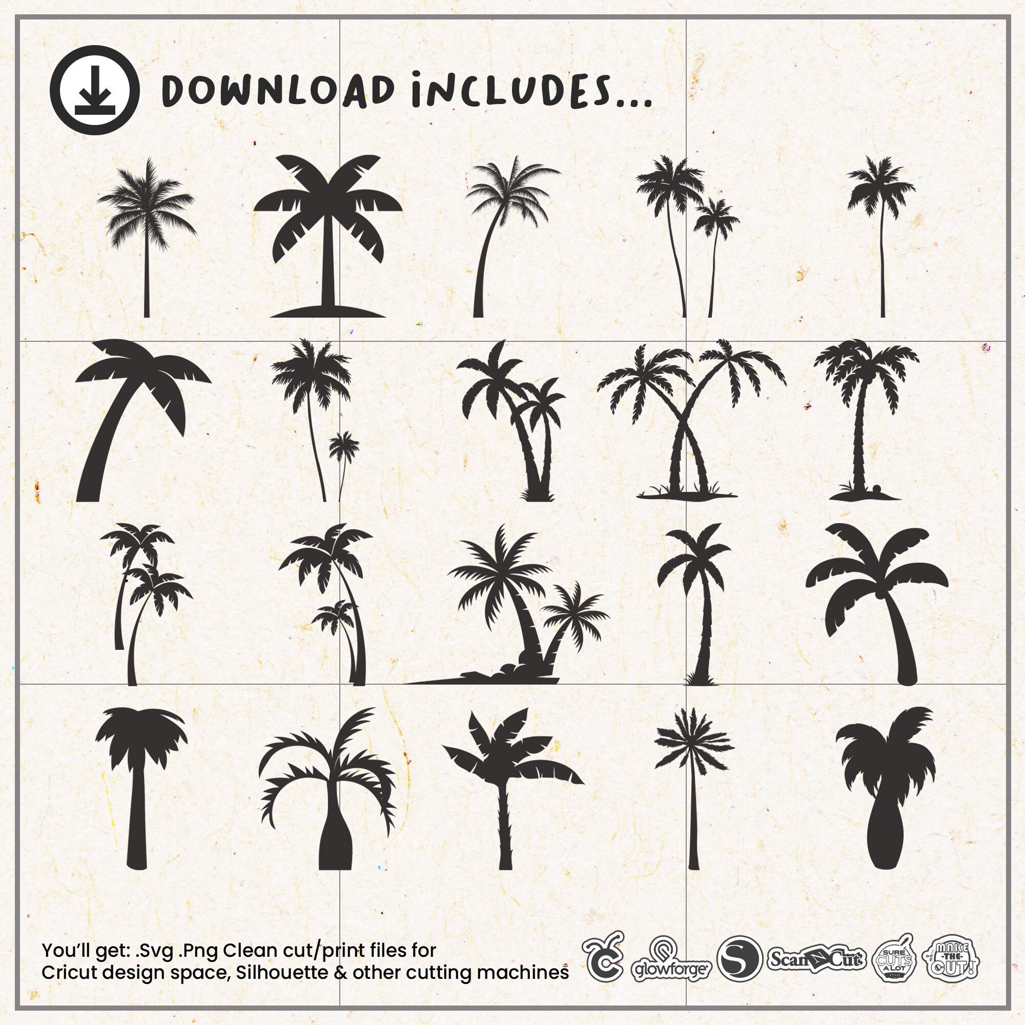70 Palm Trees Svg Bundle, Palm Tree Svg, Eps/png/dxf, Palm Cricut ...