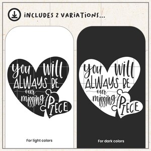 You Will Always Be Our Missing Piece SVG Png Sublimation Memorial Rest ...