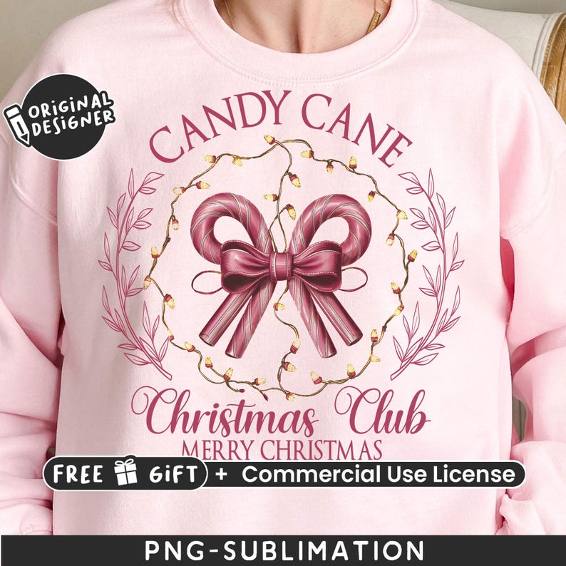 Candy Cane Christmas Club Png, Christmas Season Png, Christmas PNG ...