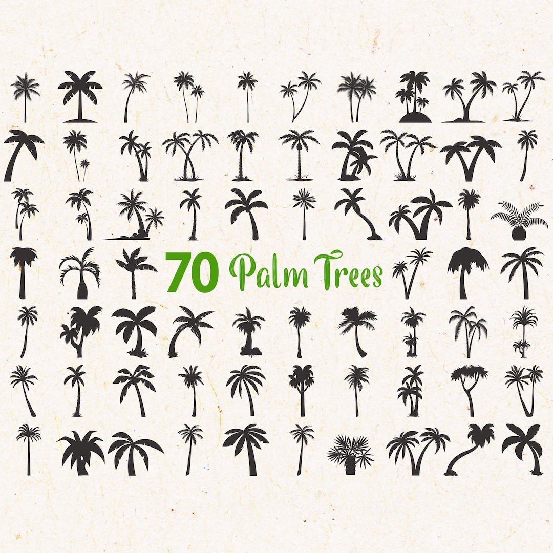 70 Palm Trees Svg Bundle, Palm Tree Svg, Eps/png/dxf, Palm Cricut, Tropical SVG, Palm Tree ...